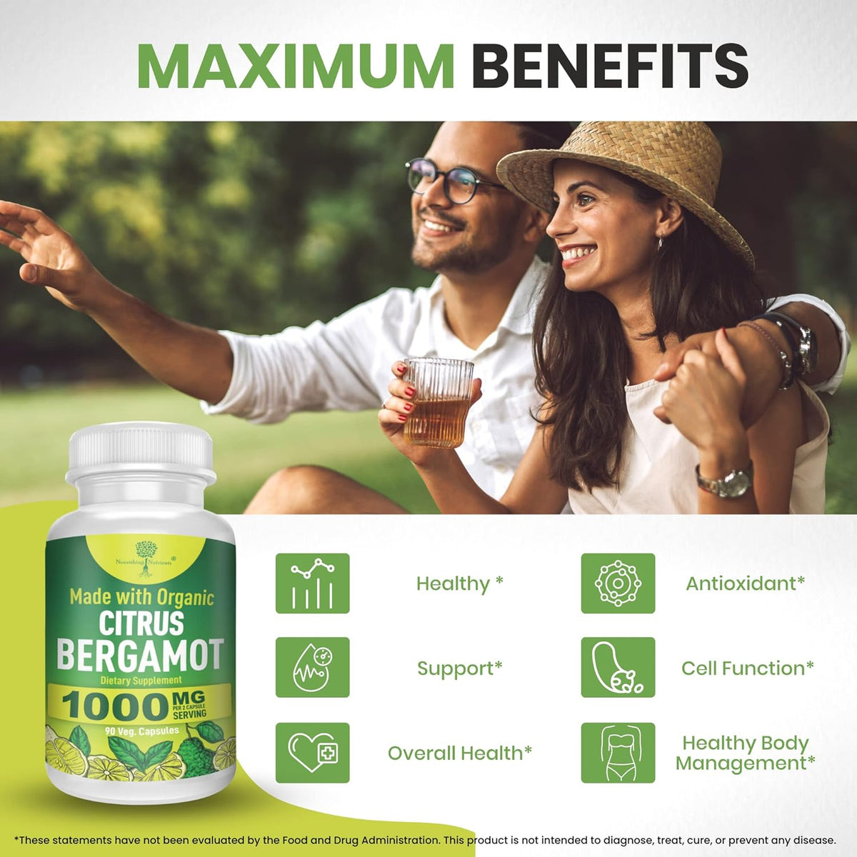 Certified Organic Citrus Bergamot Supplement | 50% Polyphenols | Vegan ...